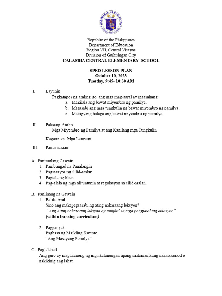 2023-2024 1st COT LP | PDF