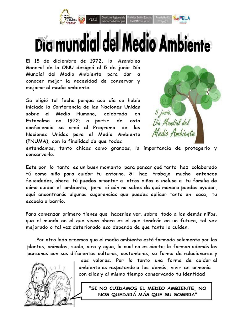 Lectura Dia Del Medio Ambiente Docx 220607160713 0a2decf7 | PDF ...