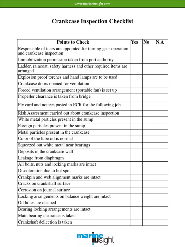 Crankcase Inspection Guide | PDF