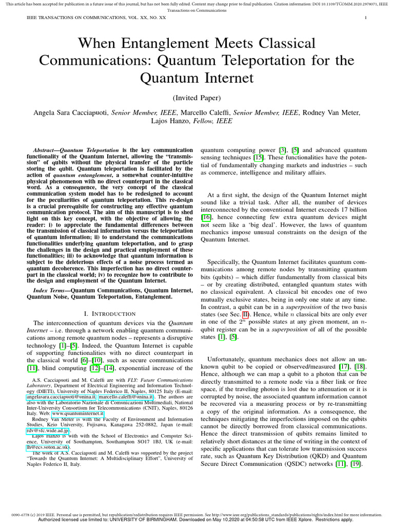 Research Paper1 Compressed | PDF | Quantum Entanglement | Quantum Mechanics