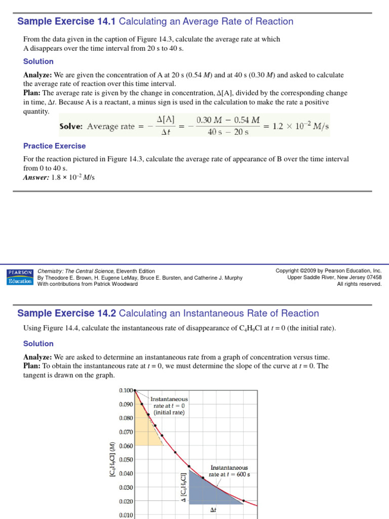 Ch14 Sample Exercise 001 | PDF | Reaction Rate | Chemistry