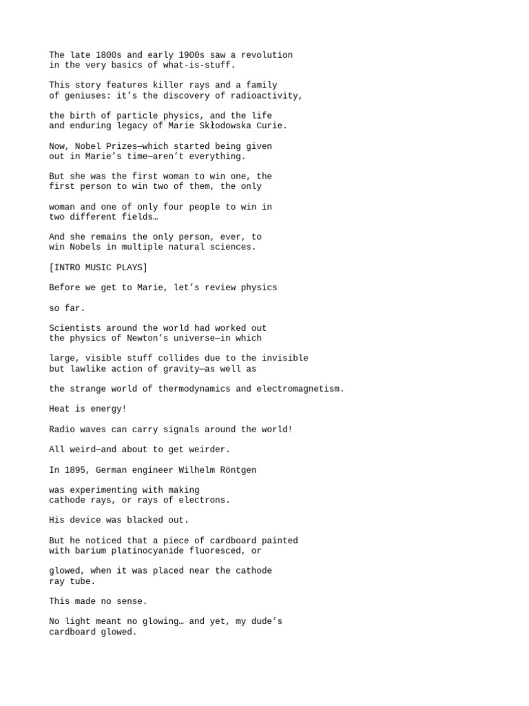 (English) Marie Curie and Spooky Rays - Crash Course History of Science ...