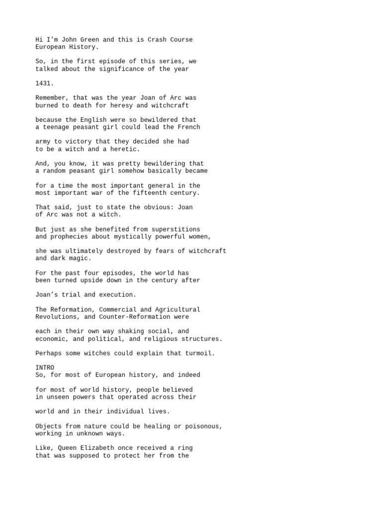 (English) Witchcraft - Crash Course European History #10 (DownSub - Com ...