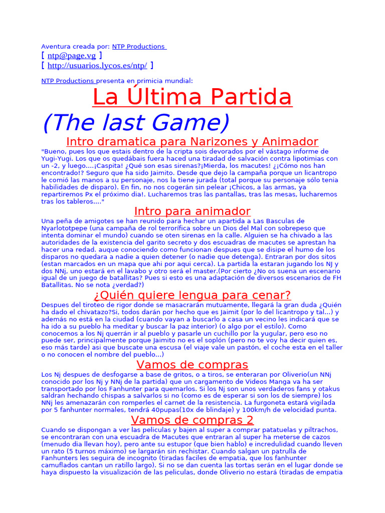 55la Ultima Partida | PDF