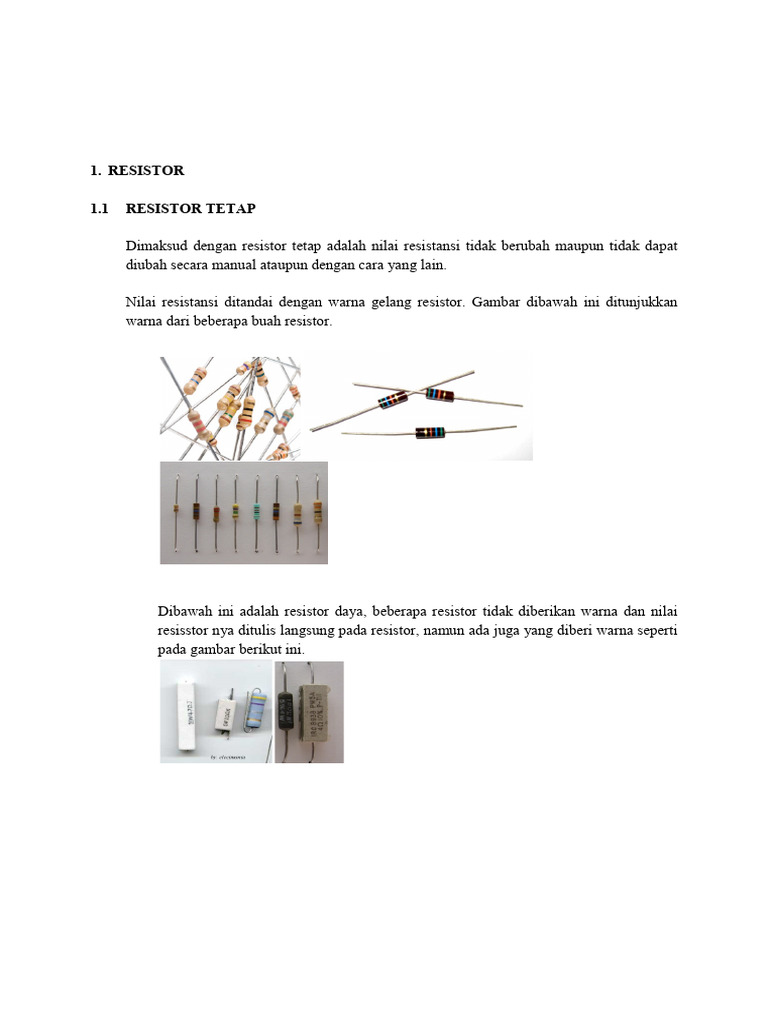 Resistor (Penjelasan Dan Latihan) | PDF