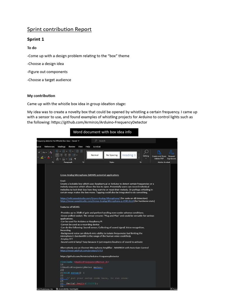 Prototyping Assignment Sprint Contribution Report | PDF | Computing