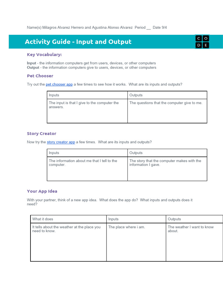 Milagros ALVAREZ HERRERO - Input and Output | PDF
