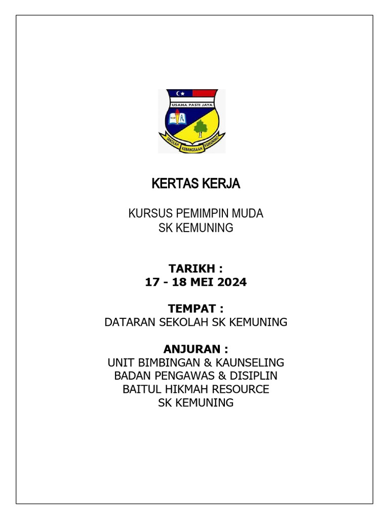 Kertas Kerja Kursus Dalaman | PDF