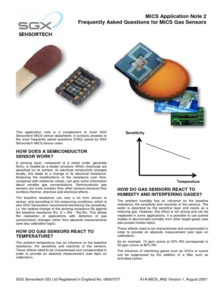 AN2 – Frequently Asked Questions for MiCS Gas Sensors | PDF | Carbon ...
