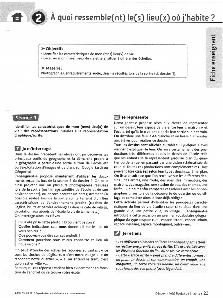 2 A Quoi Ressemblent Les Lieux Où J'habite | PDF
