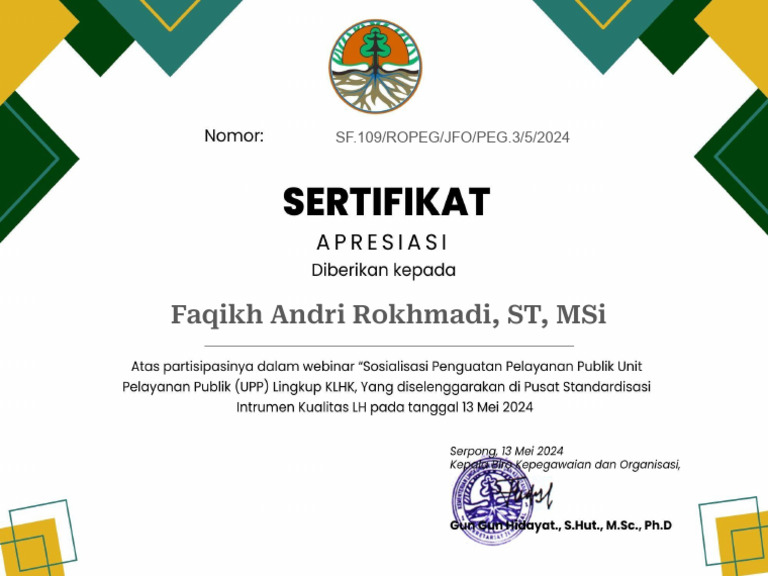 16.ESERTIFIKAT SOSIALISASI YANLIK.13.Mei.2024 | PDF