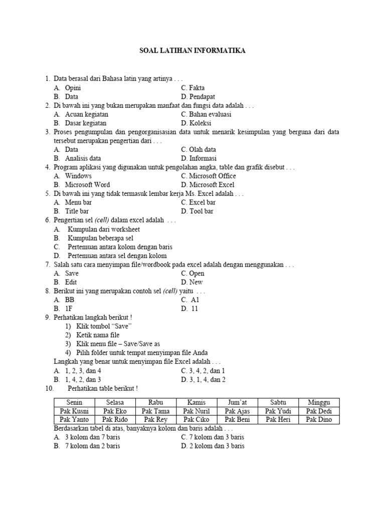 Soal Latihan Informatika | PDF | Seni