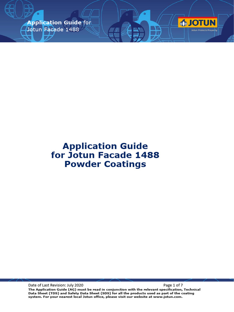 Jotun Facade 1488 Application Guide | PDF | Coating | Paint