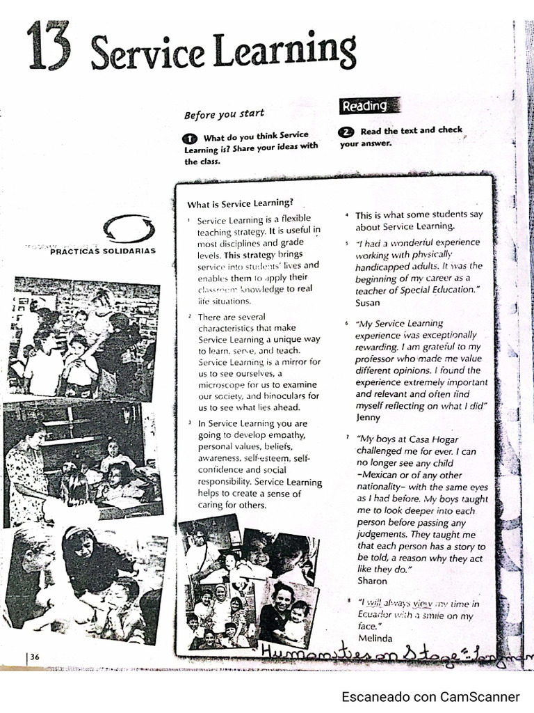 Reading Service Learning | PDF