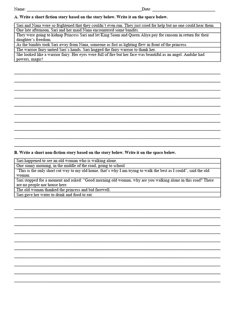 English Act Fiction and Non-Fiction Story | PDF | Poetry