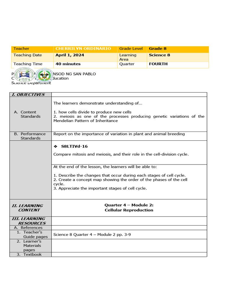 Lesson 2 Cell Cycle | Download Free PDF | Mitosis | Dna