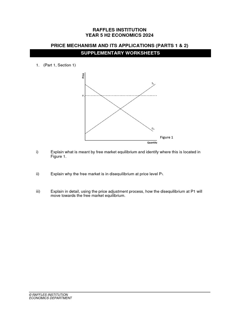 2024 H2 Price Mechanism and Its Applications - Supplementary Worksheet ...