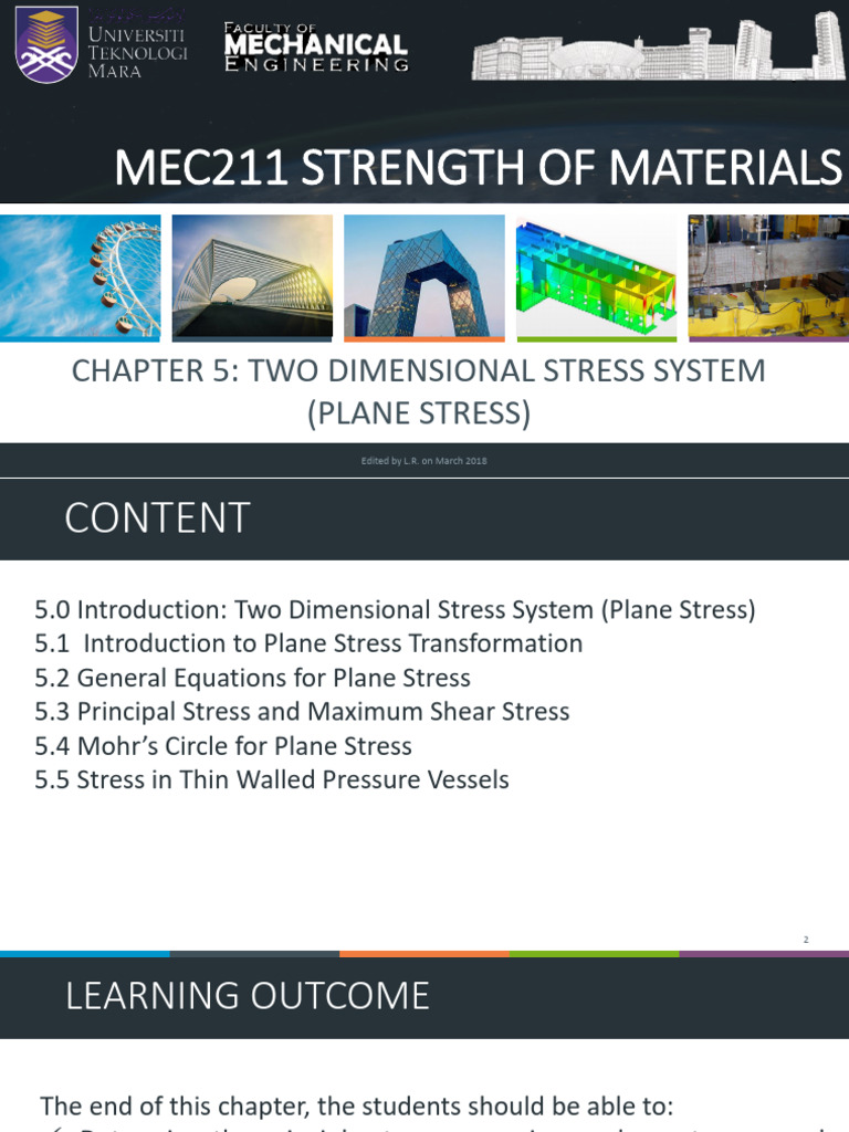 Chapter 5 - Two Dimensional Stress System Plane Stress | Download Free ...