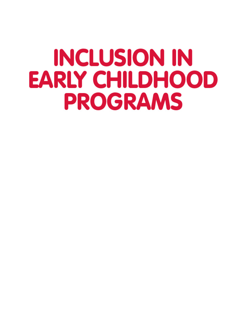 Inclusion in Early Childhood Programs 7th Edition Original PDF 1704848830 | PDF | Inclusion ...