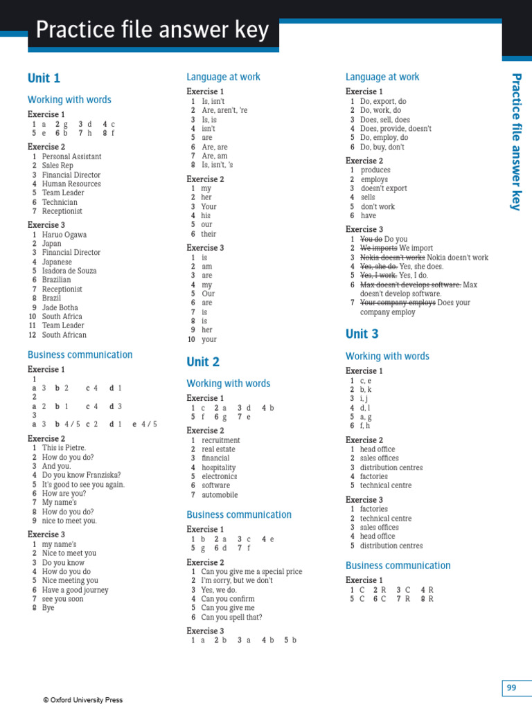 BR Elem SB Practicefile Answers | PDF