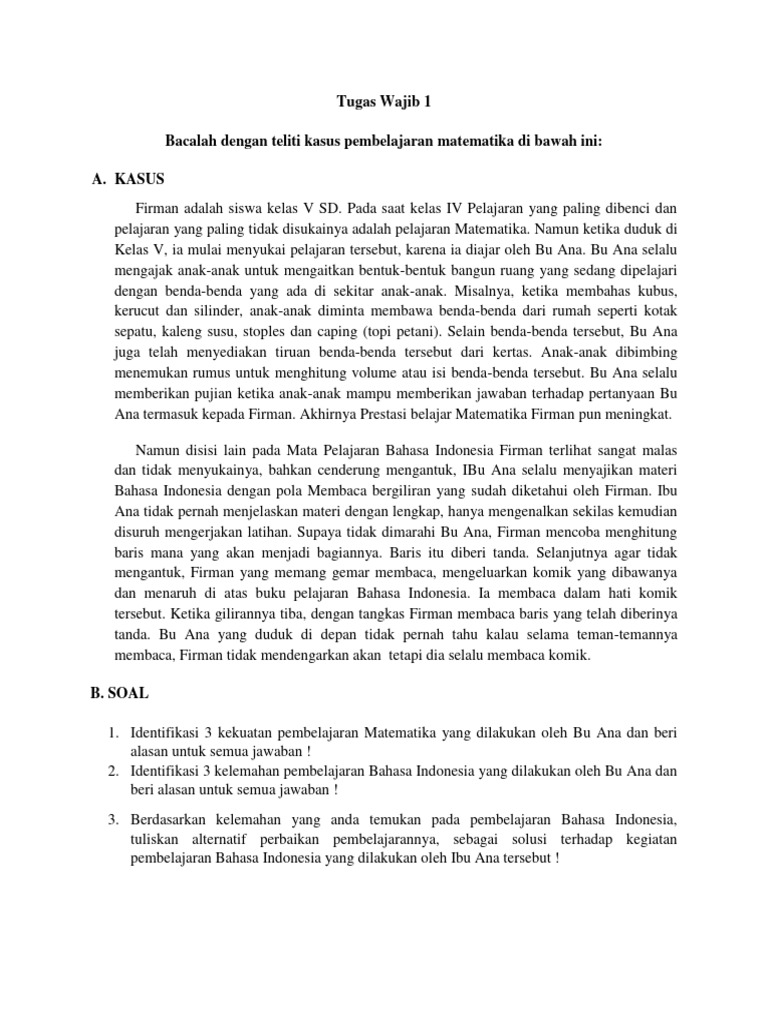 Tugas Wajib 1 - IDIK4500 - Rifna Afriani | PDF | Karier & Perkembangan | Seni & Disiplin Bahasa