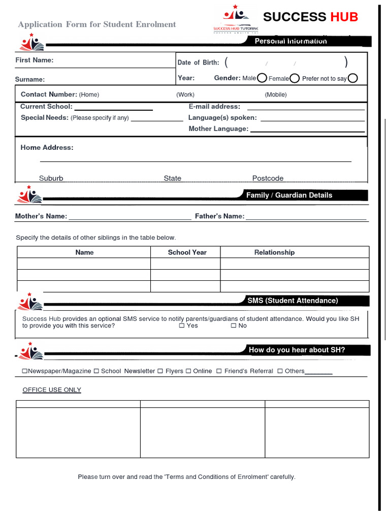 Enrolment Form Finished Black | PDF
