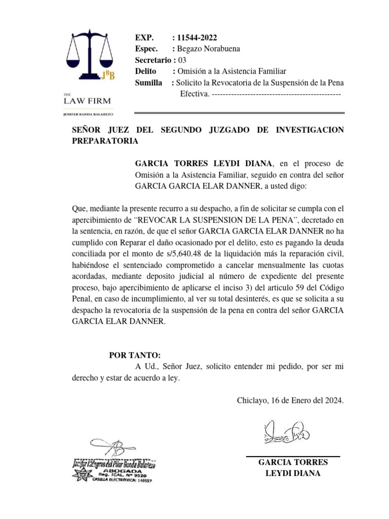 Solicito La Revocatoria - Leydi Diana | PDF