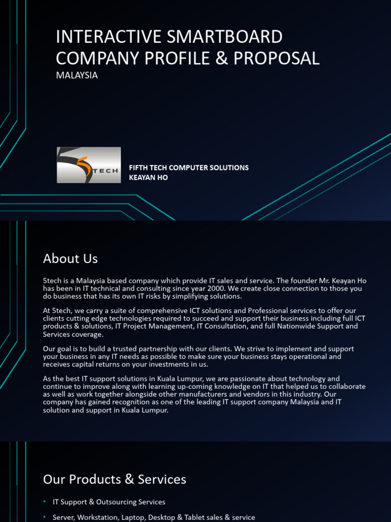 Interactive Smartboard Proposal | Download Free PDF | Tablet Computer | Laptop