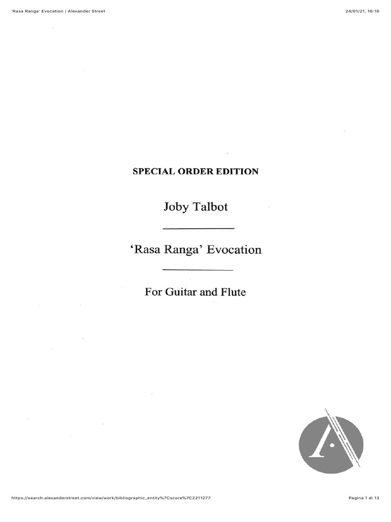 Rasa Ranga - Evocation - Alexander Street | PDF | Travel | Science ...