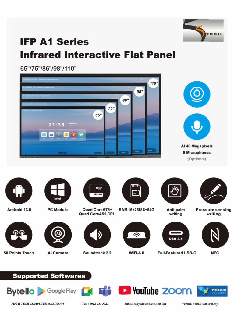 A1 Series IFP Brochure | PDF | Android (Operating System) | Usb