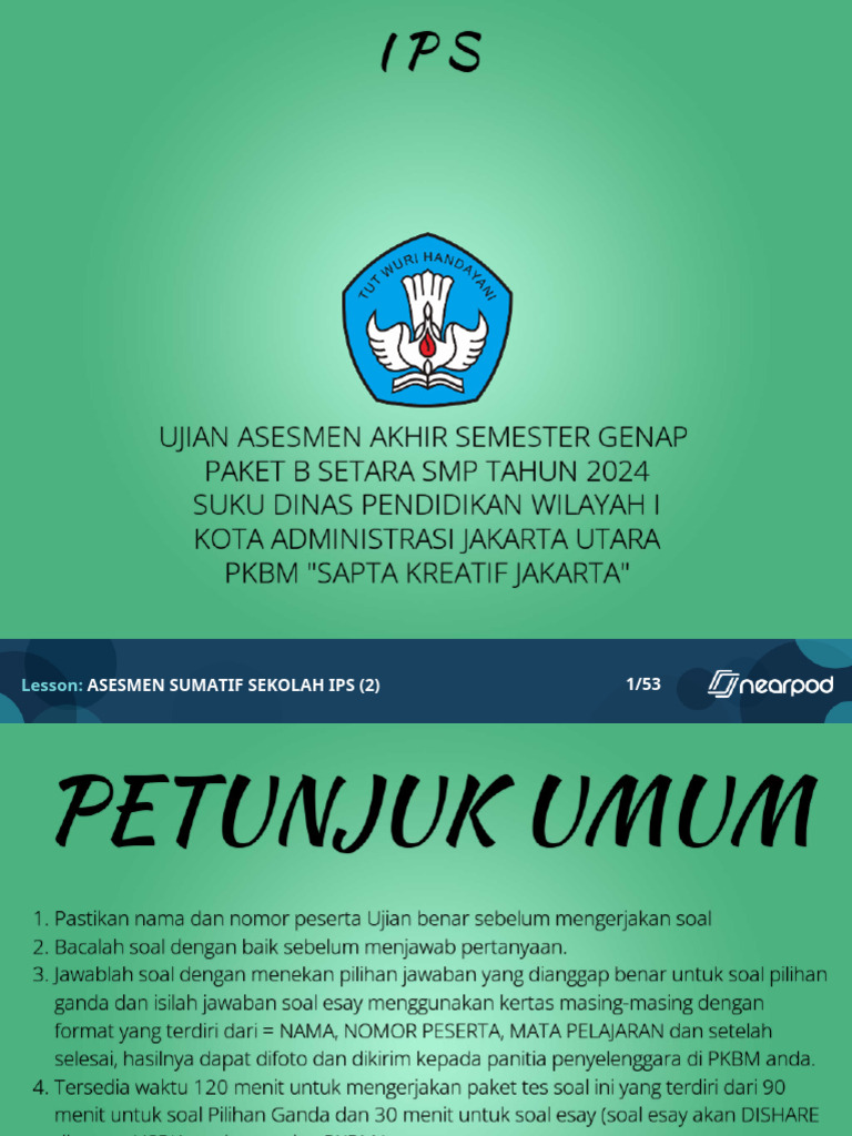 Asesmen Sumatif Sekolah Ips 2 Paket B | PDF
