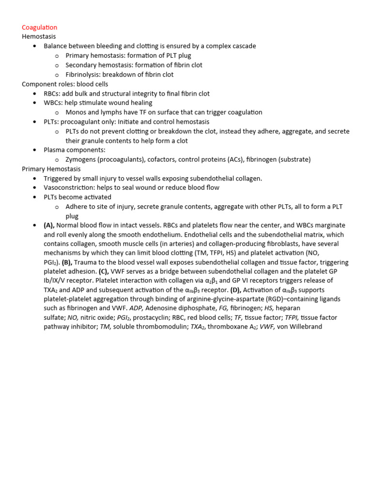 Coagulation Pdf Coagulation Platelet