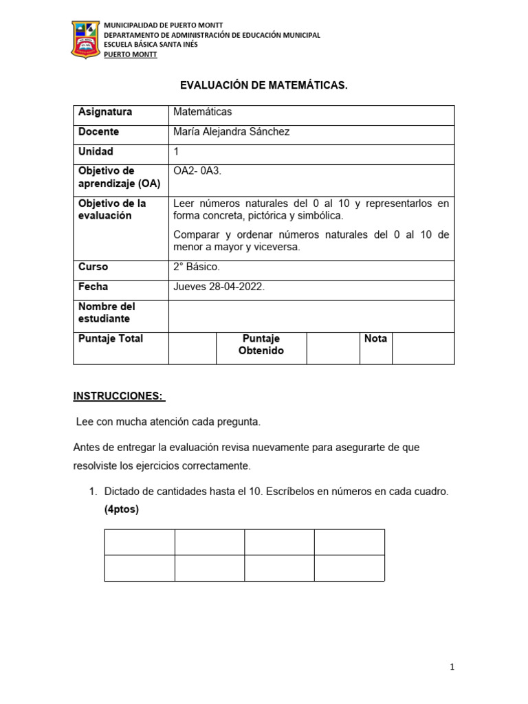 EVALUACIÓN DE MATEMÁTICAS 2°BÁSICO Adecuacion | PDF | Aprendizaje