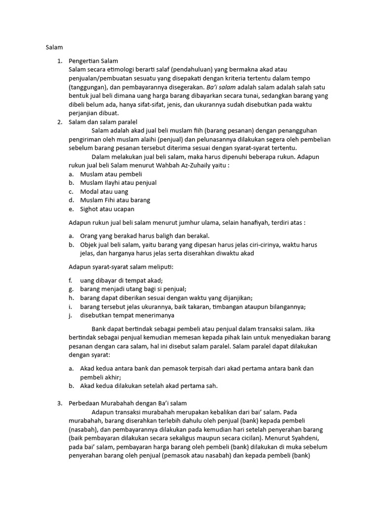 Salam | PDF | Hukum