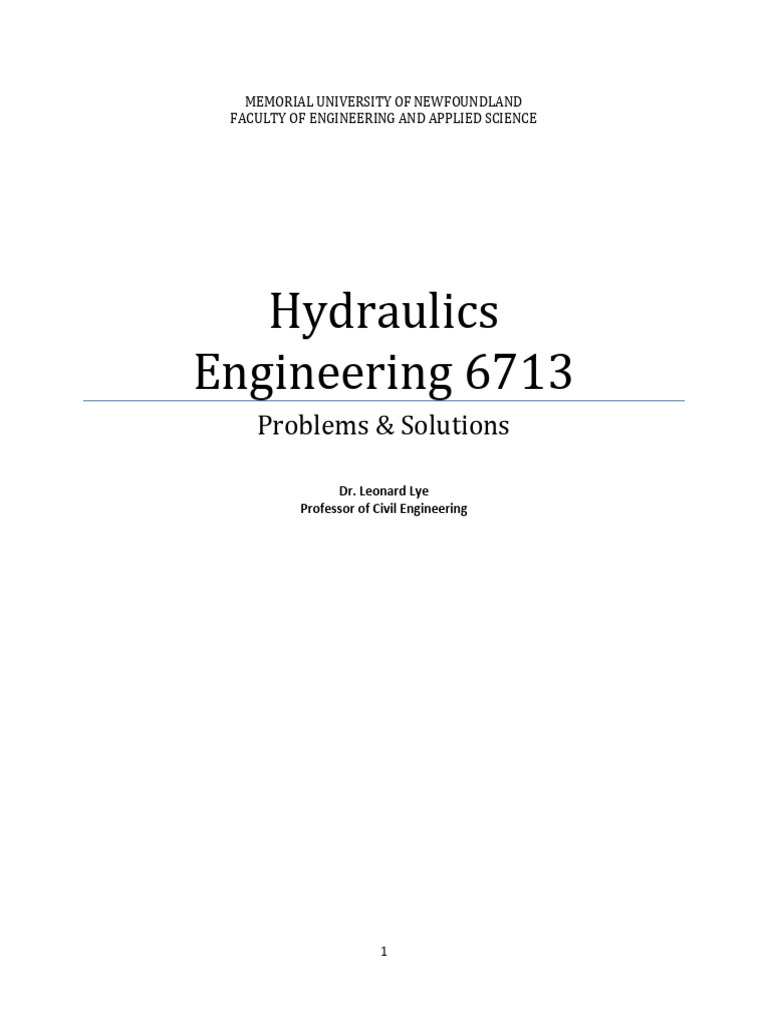 Hydraulics Engineering 6713 | PDF | Pump | Pipe (Fluid Conveyance)