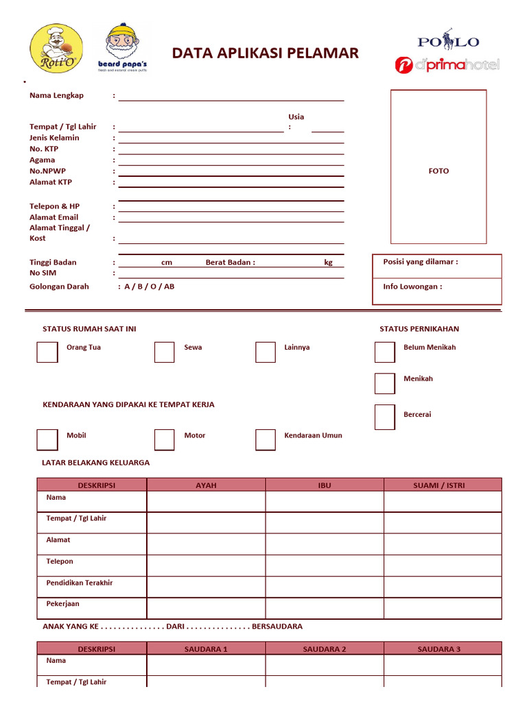 Data Aplikasi Pelamar | PDF
