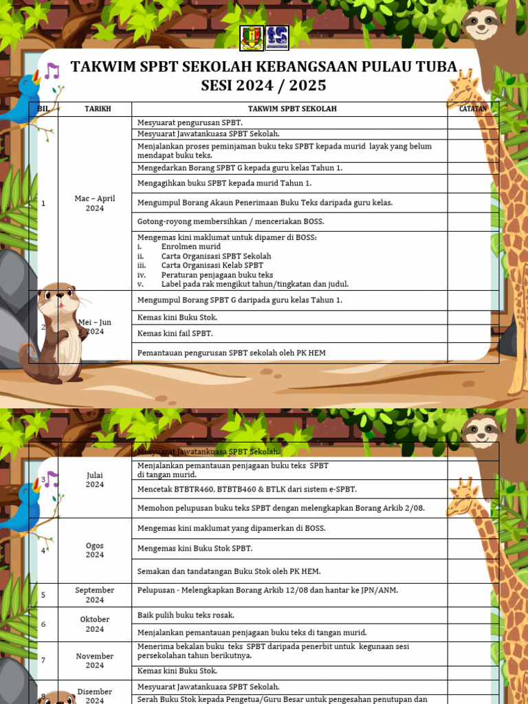 Takwim SPBT Sekolah 2024 SKPT | PDF