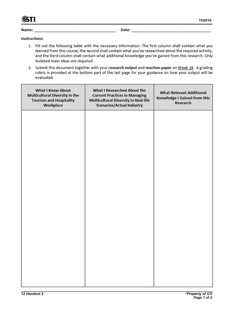 12 Handout 2 | Download Free PDF | Rubric (Academic) | Cognitive Science