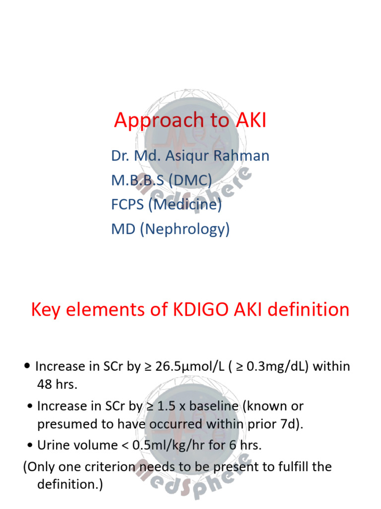 Approach To AKI | Download Free PDF | Intravenous Therapy | Medical ...