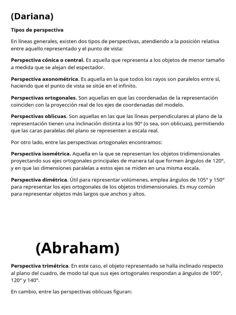Tipos de Perspectiva (Abraham)_20240503_214409_0000 | PDF | Perspectiva (Gráfica) | Geometría