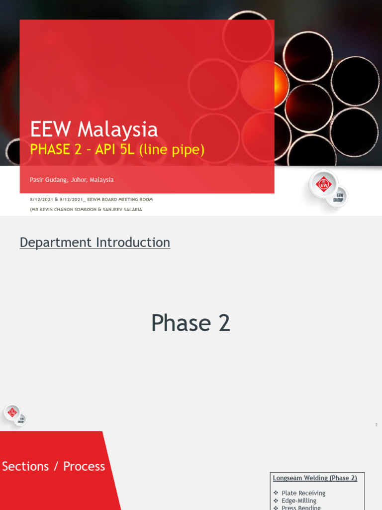 EEWM - Presentation Phase 2 | PDF | Pipe (Fluid Conveyance) | Welding