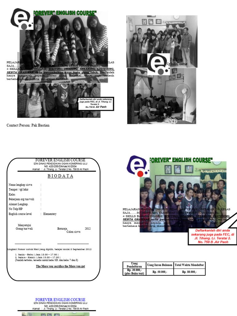 Brosur Forever English Course | PDF