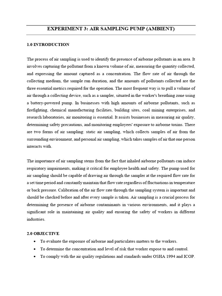 Personal Air Sampling | Download Free PDF | Air Pollution | Particulates