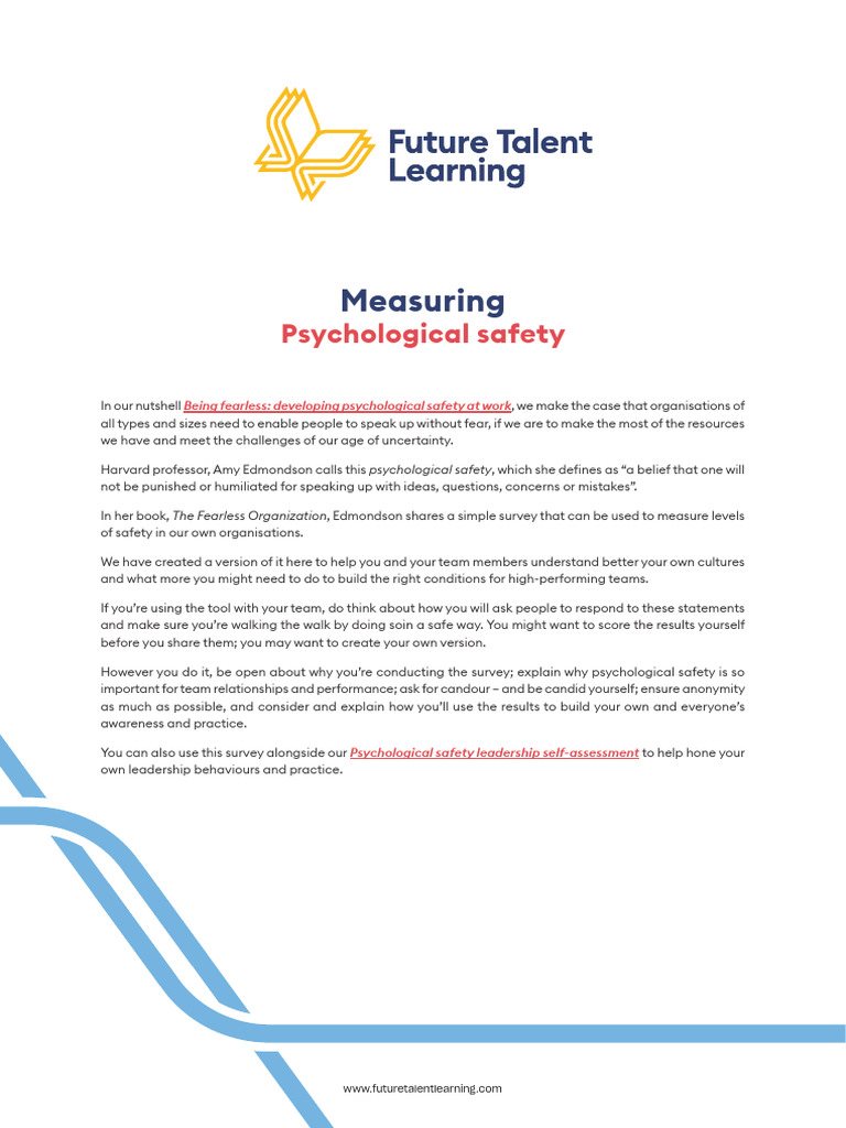 Psychological Safety for Leaders | PDF | Psychology | Social Psychology