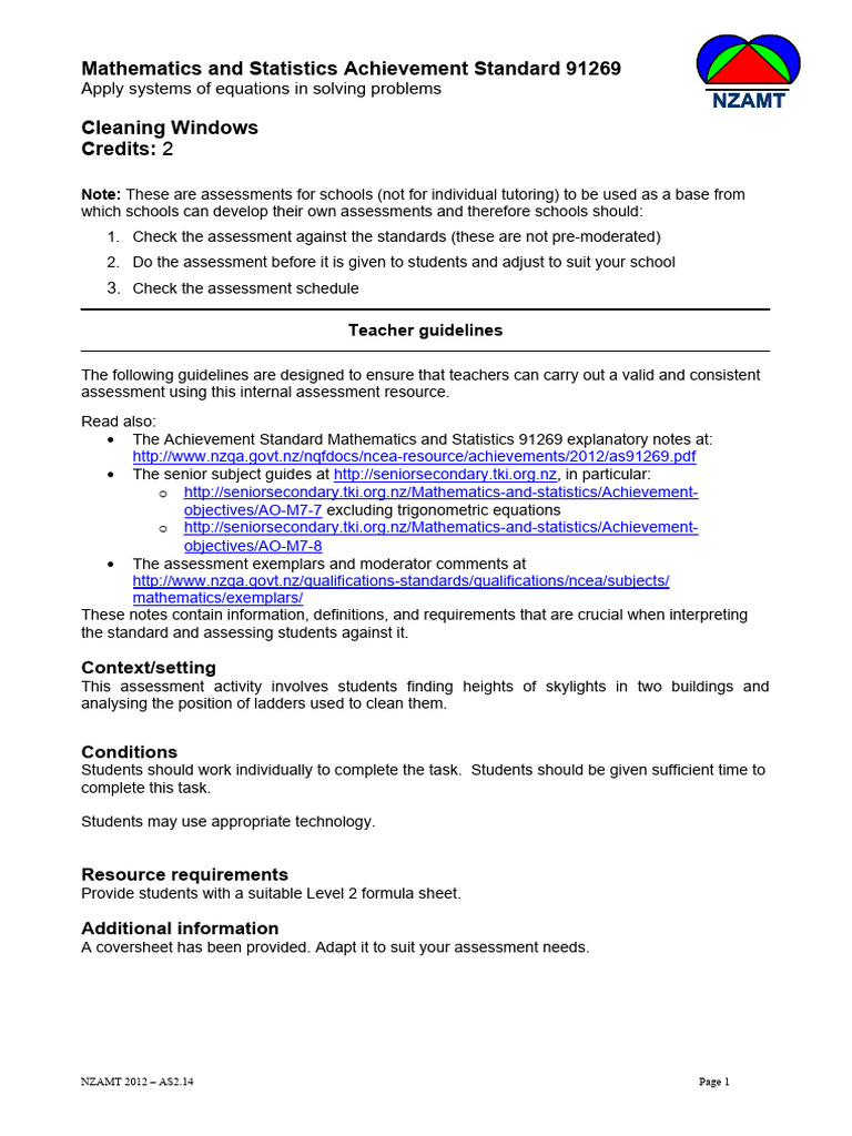 2.14 Cleaning Windows | PDF | Equations | Quadratic Equation