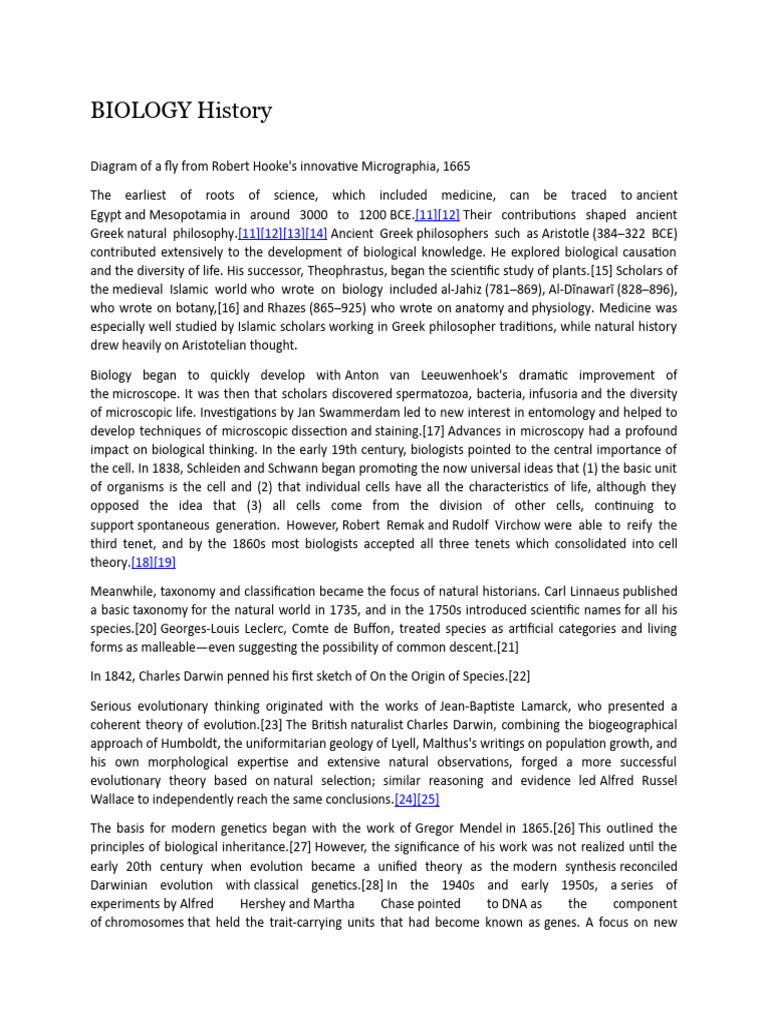 History of Biology: Key Milestones | PDF | Biology | Evolution