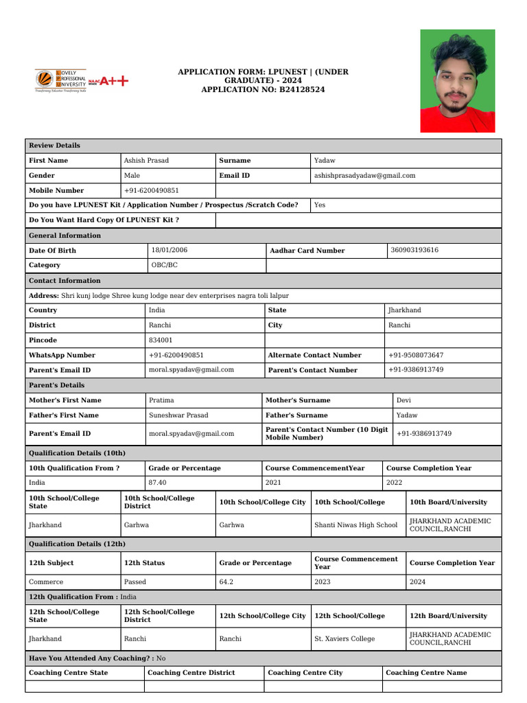 Lpunest Application PDF b24128524 | PDF