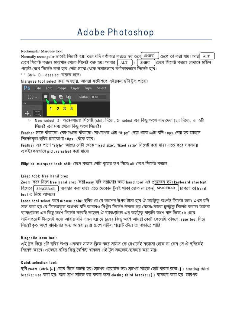Adobe Photoshop Bangla Tutorial | PDF