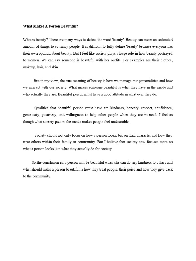 Defining True Beauty: Inner Qualities | PDF | Social Science