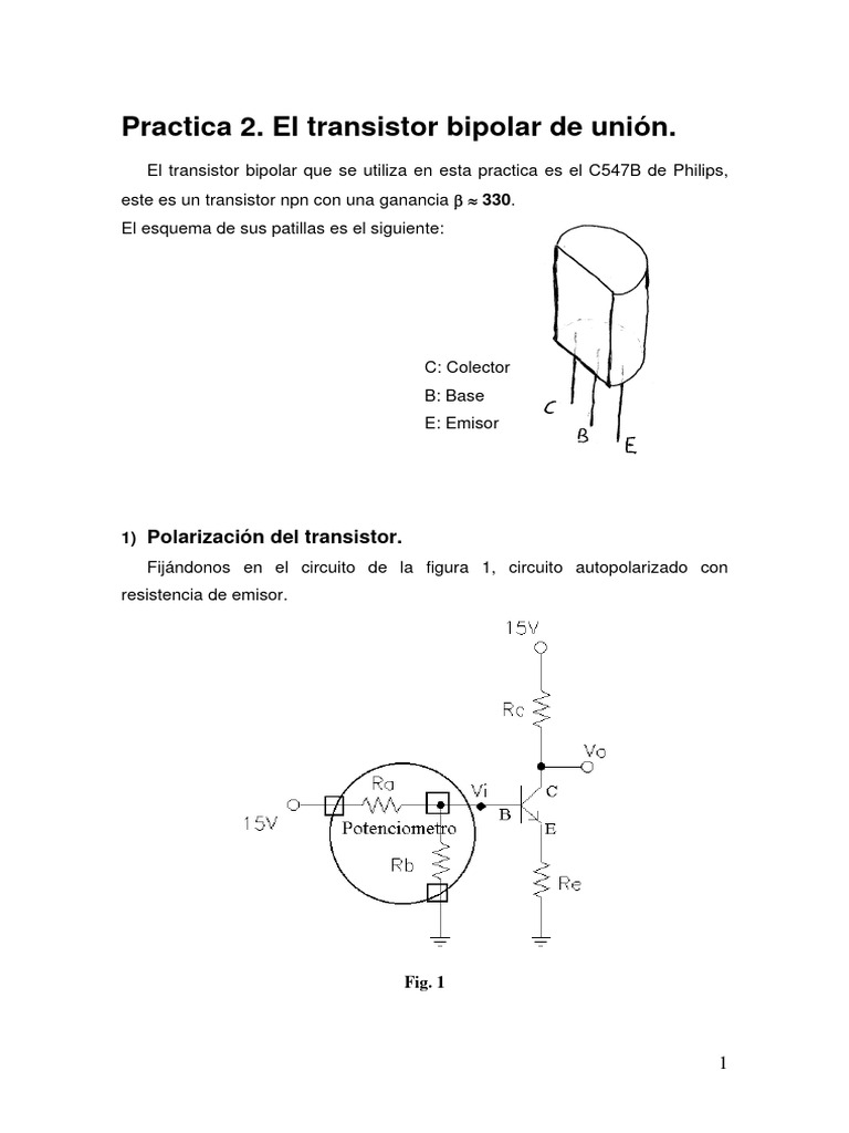 Practica 2. El Transistor Bipolar de Unión | PDF | Transistor de unión bipolar | Transistor